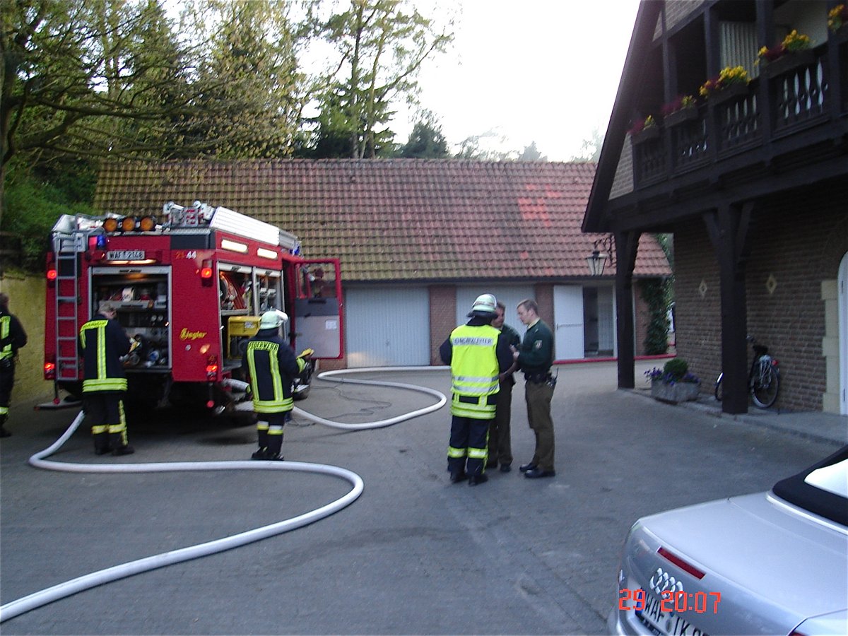 Freiwillige Feuerwehr Telgte: 29.4., Brand Waldhütte